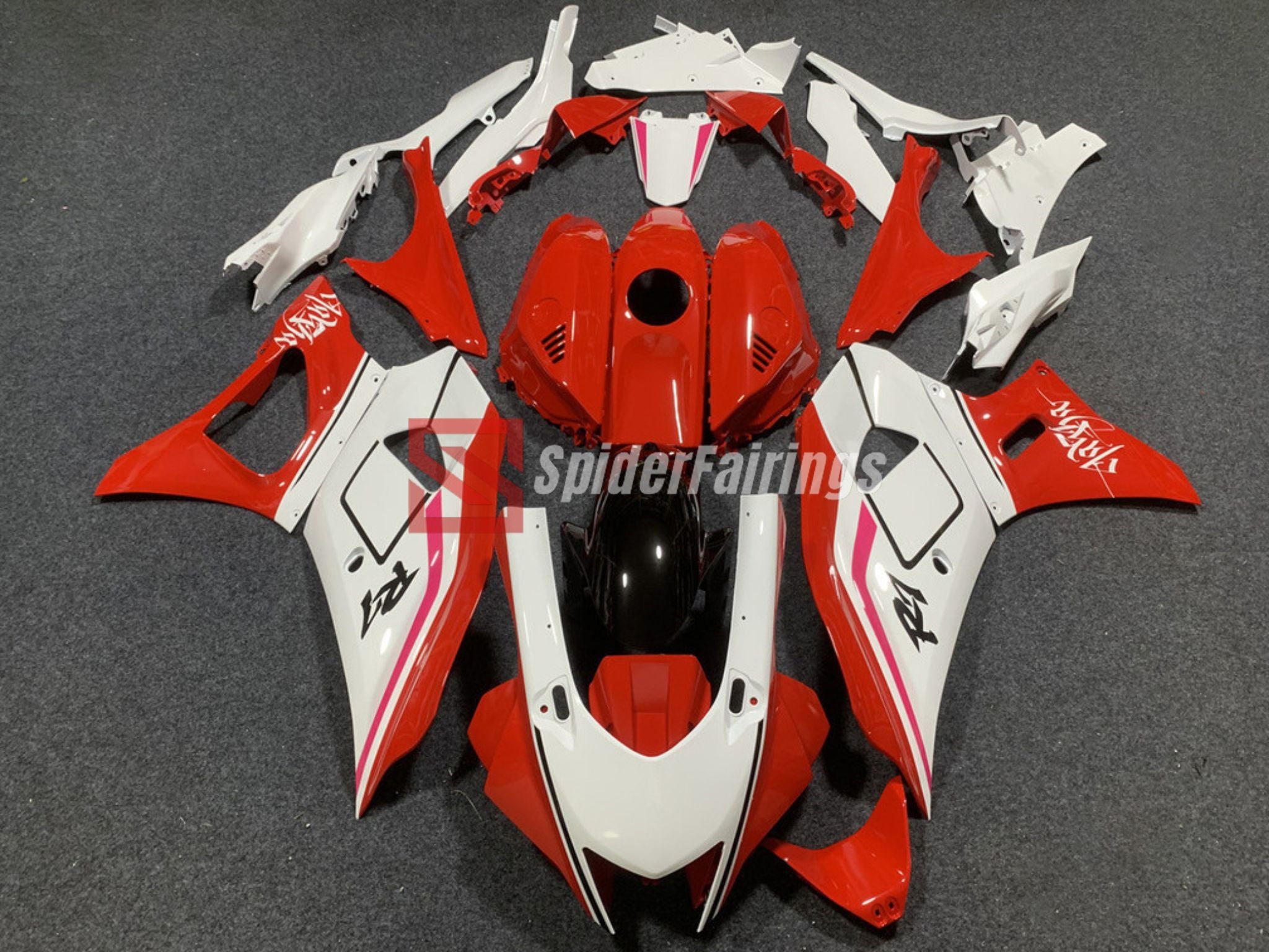 Red and White-Yamaha R7 2021-2024 – SpiderFairings