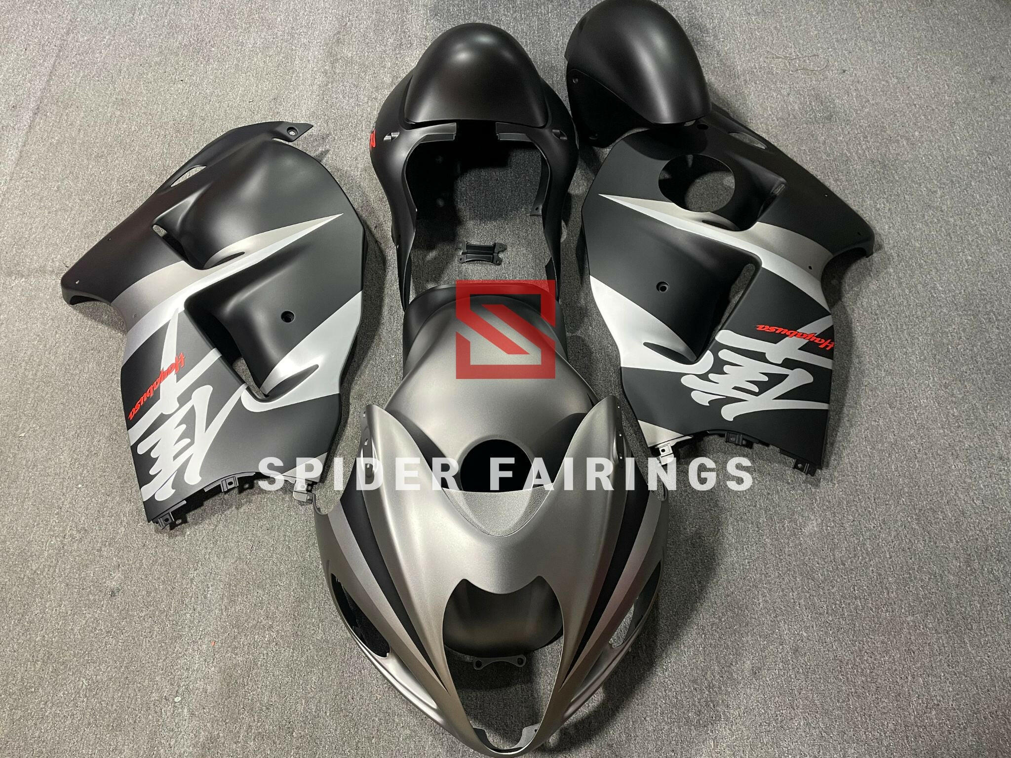Matte Black and Grey-Suzuki GSXR1300 1997-2007 – SpiderFairings