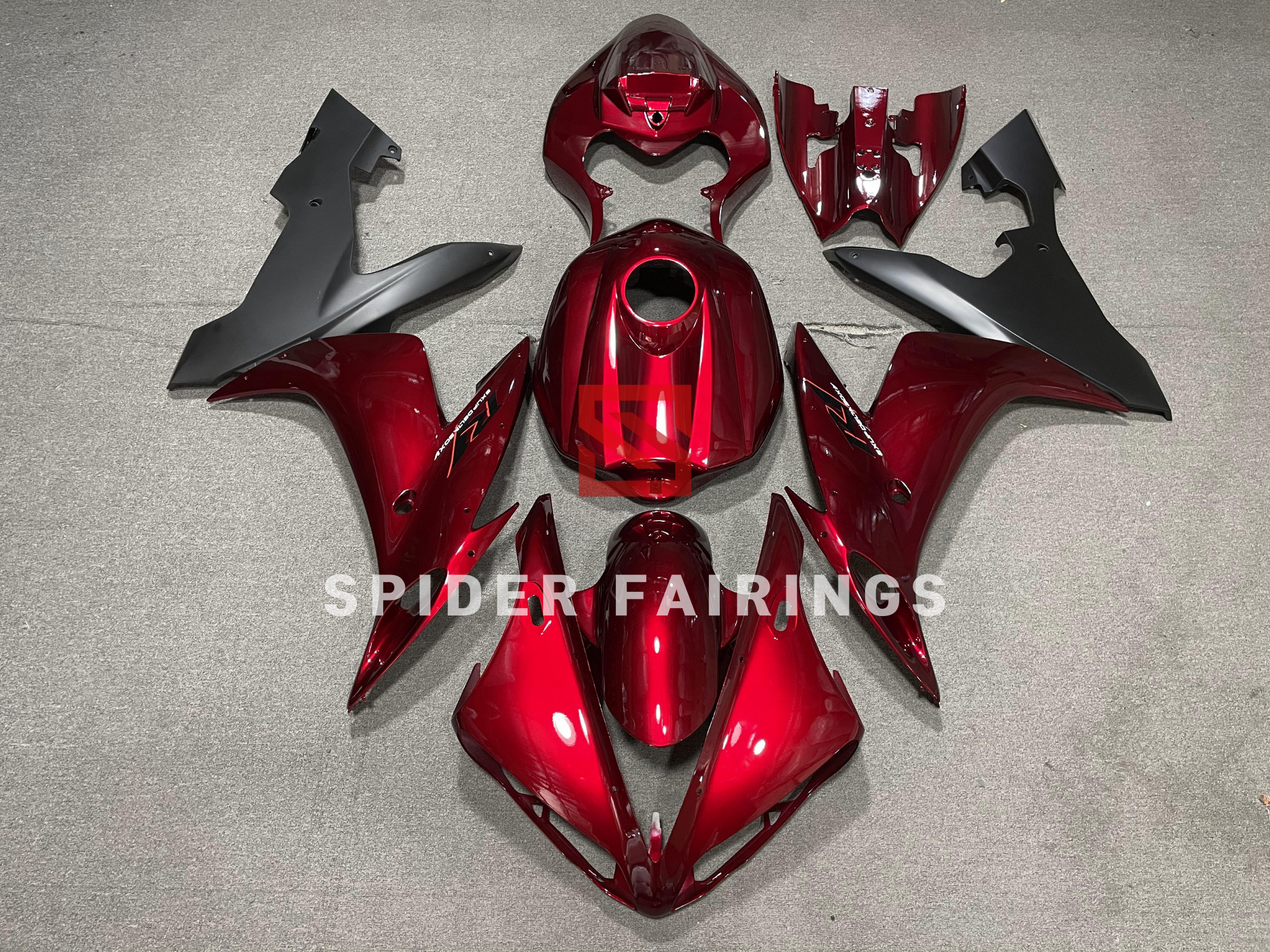 Deep Red and Black-Yamaha YZF R1 2004-2006 – SpiderFairings
