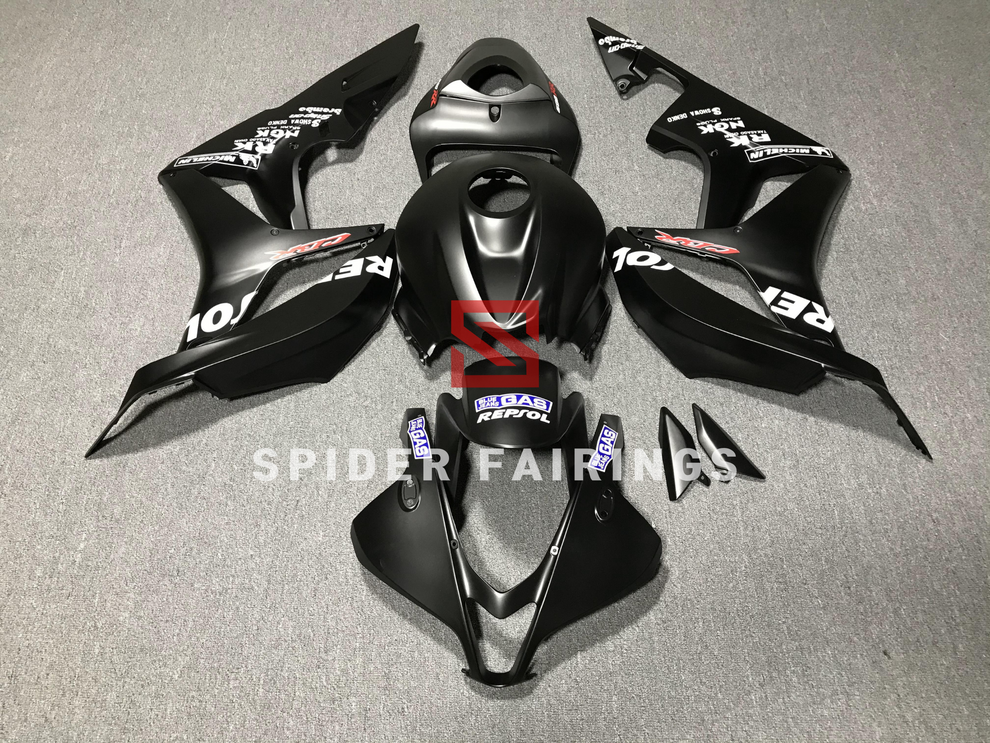 Matte Black Repsol-Honda CBR600RR 2007-2008-SpiderFairings