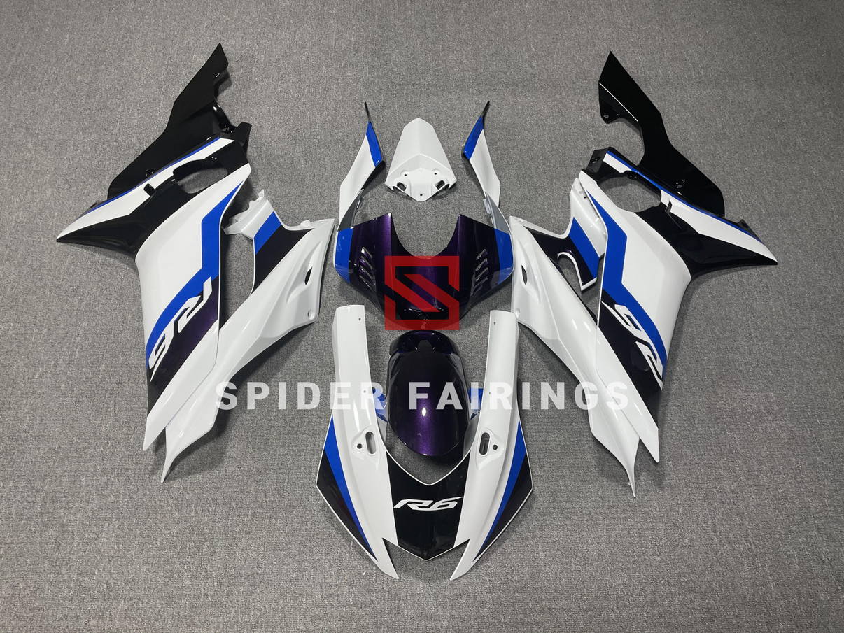 Gloss White and Black-Yamaha YZF R6 2017-2022 – SpiderFairings