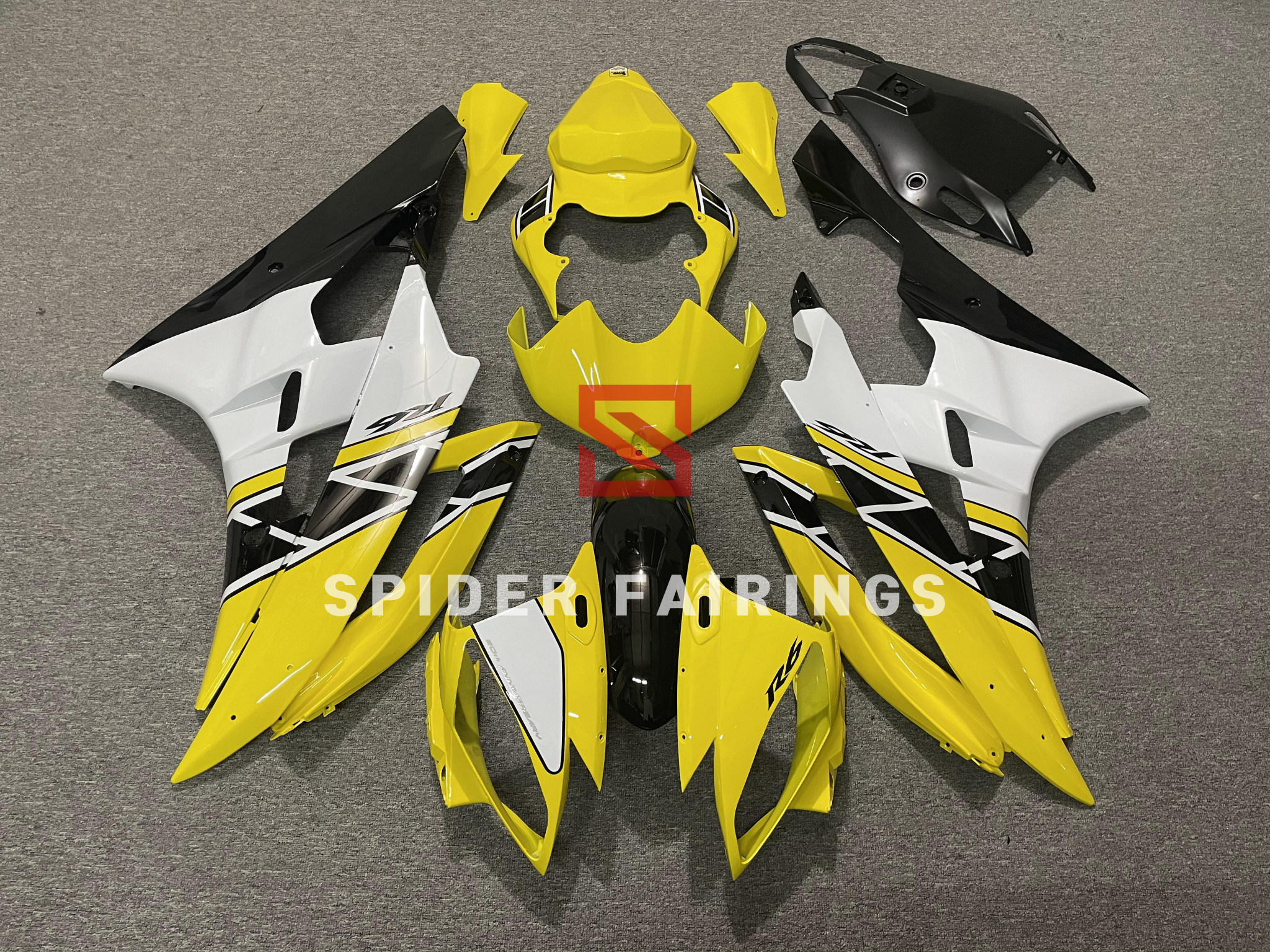 Yellow,White and Black-Yamaha YZF R6 2006-2007 – SpiderFairings