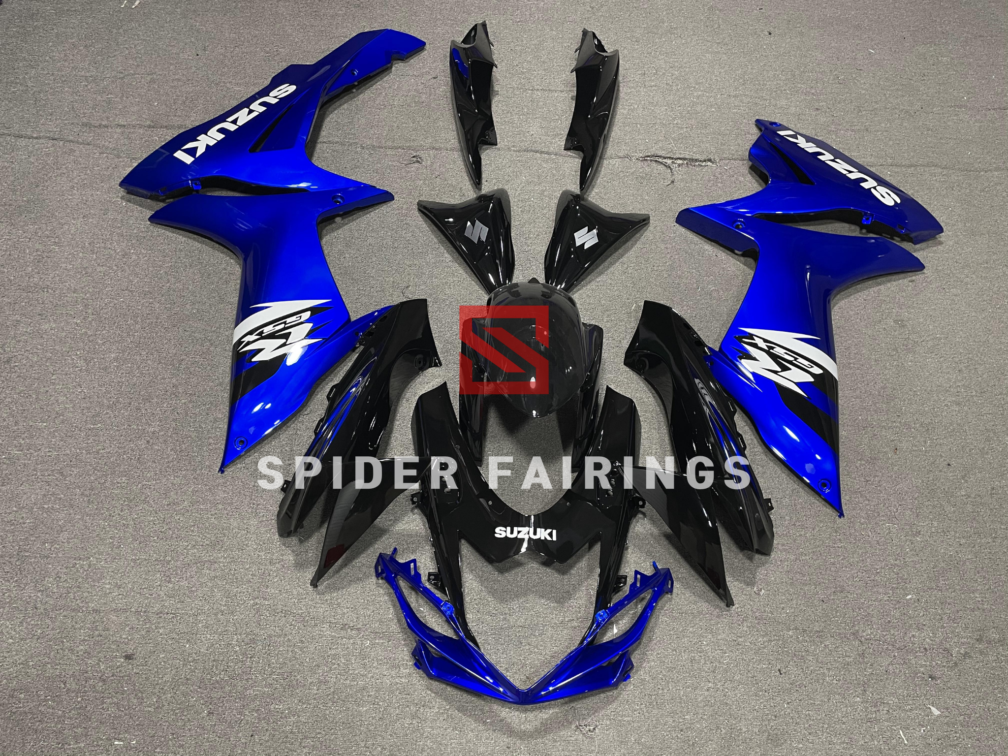 Gloss Black and Blue-Suzuki GSXR600-750 2011-2025 – SpiderFairings