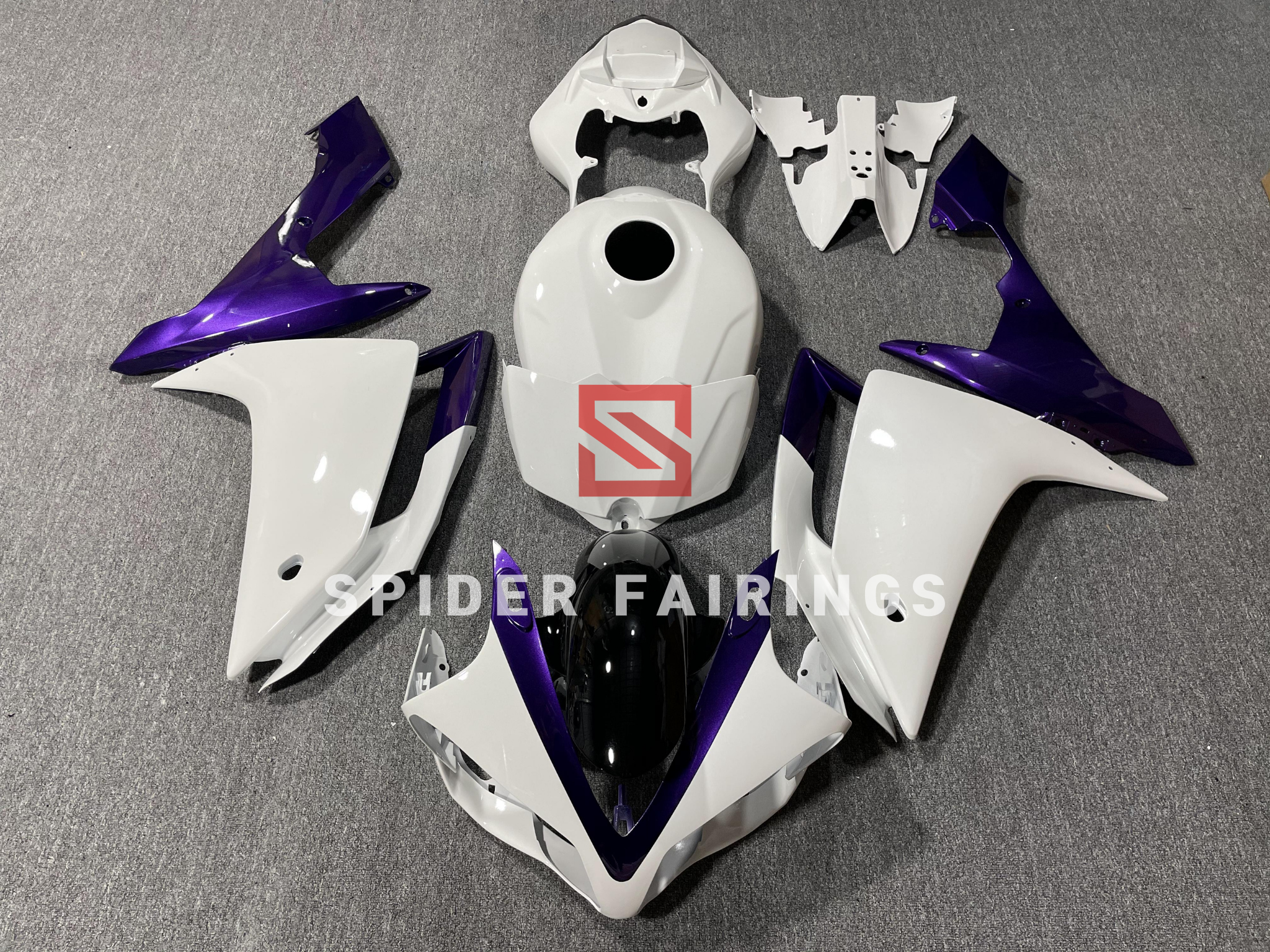 White and Purple-Yamaha YZF R1 2007-2008 – SpiderFairings