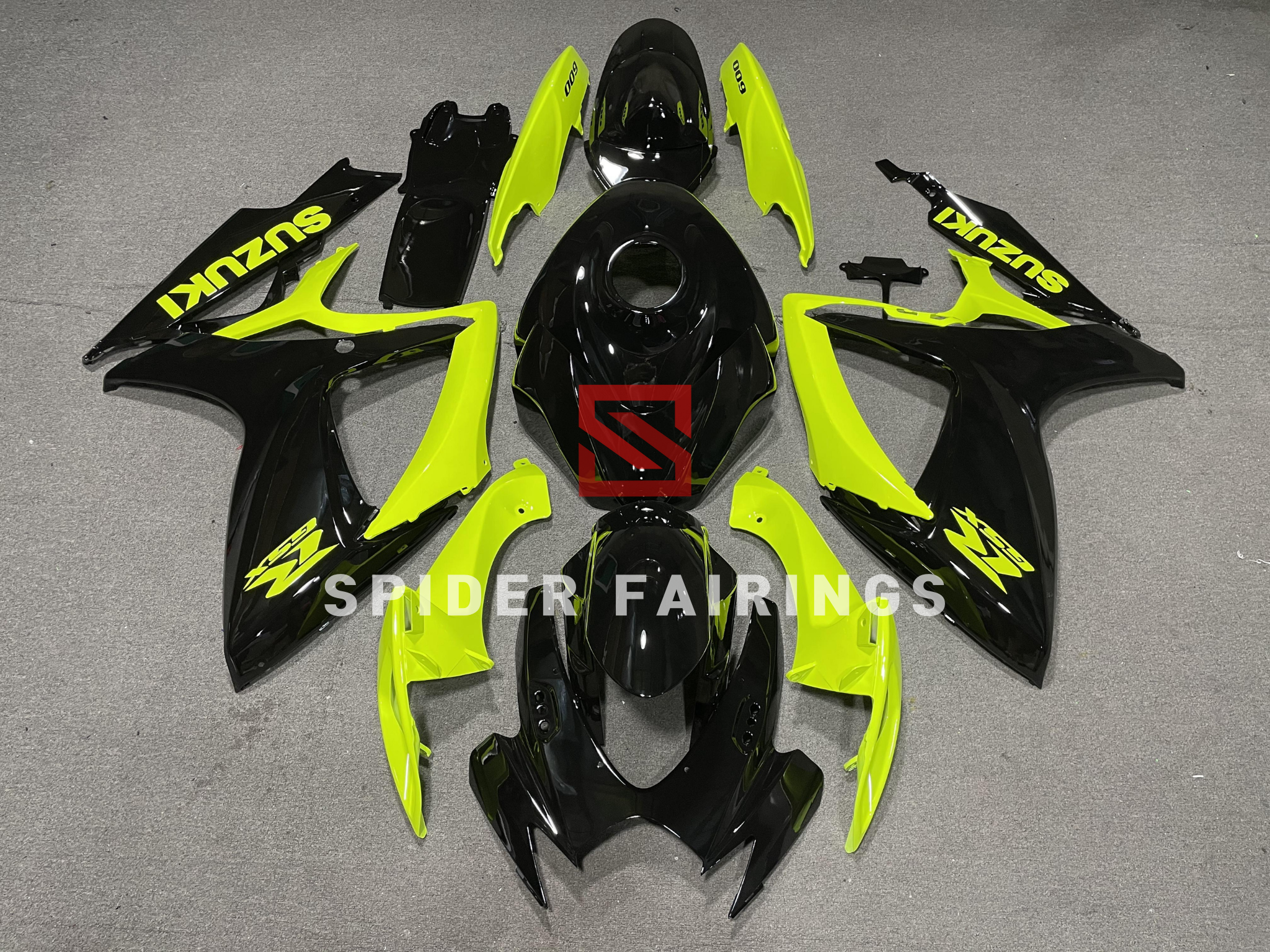 Bright Green and Black-Suzuki GSXR600-750 2006-2007 – SpiderFairings