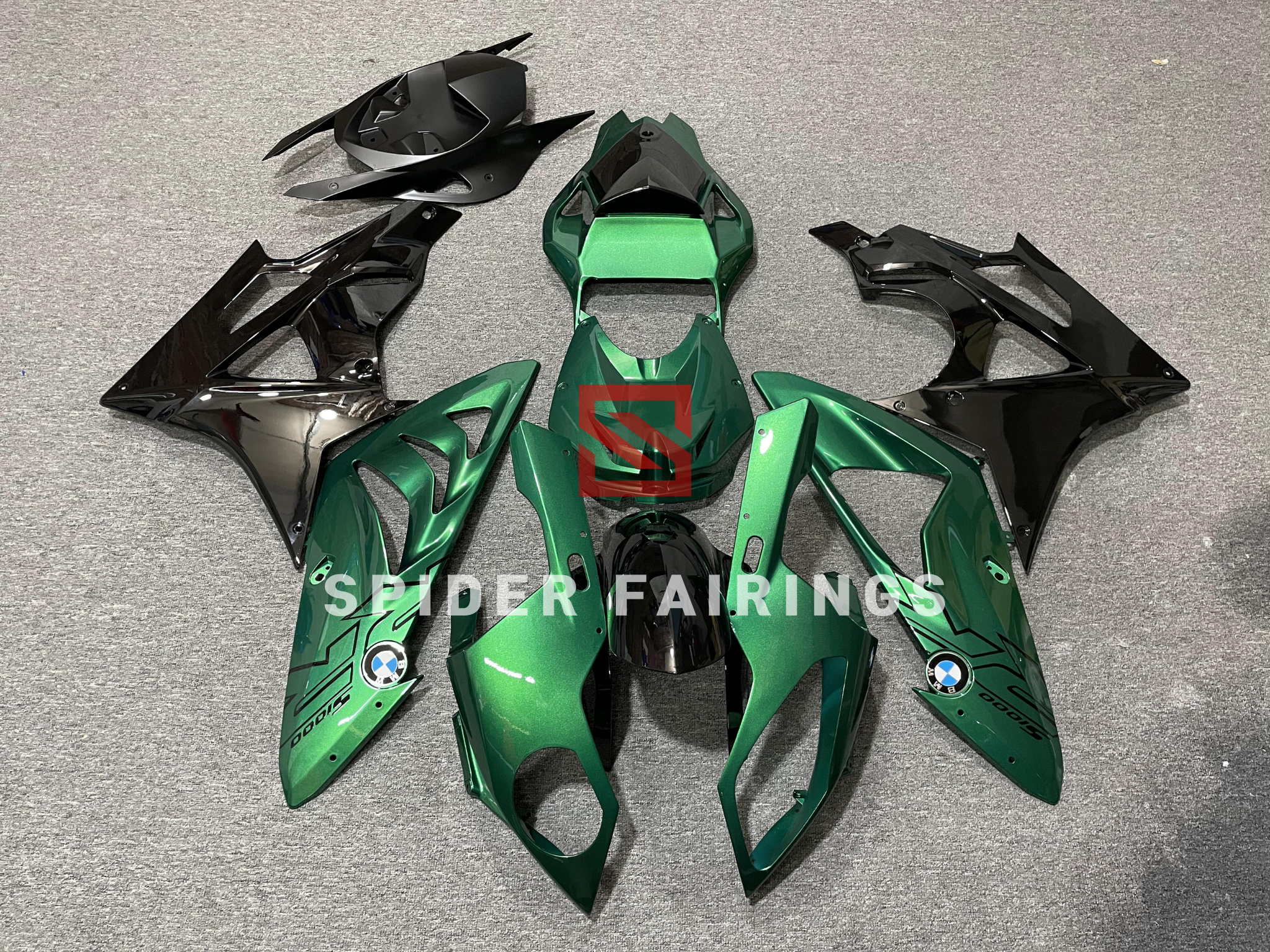 Gloss Green and Black-BMW S1000RR 2009-2014 – SpiderFairings