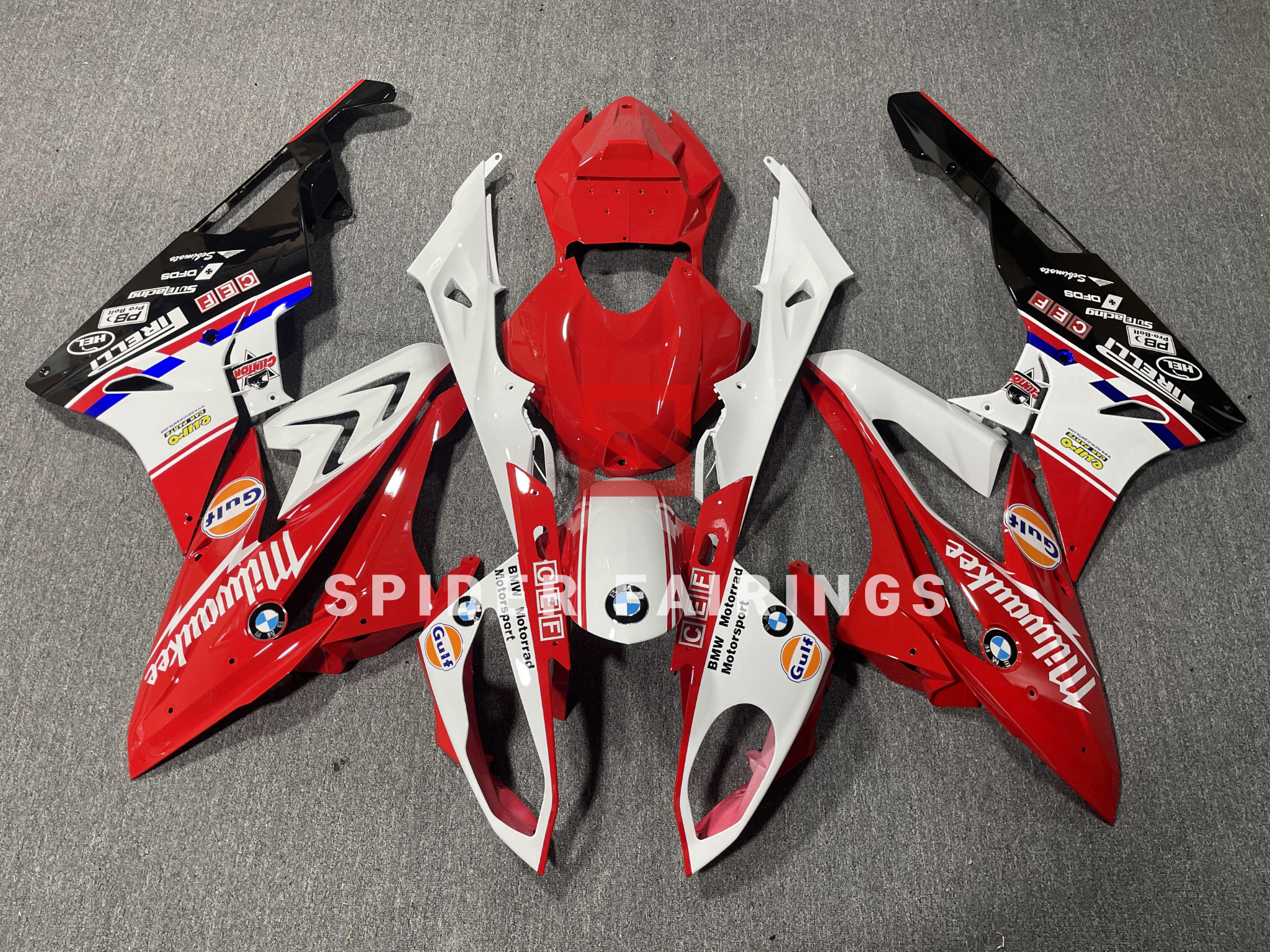 Gloss White&Red-BMW S1000RR 2015-2016-Best Paint Motorcycle Fairings ...