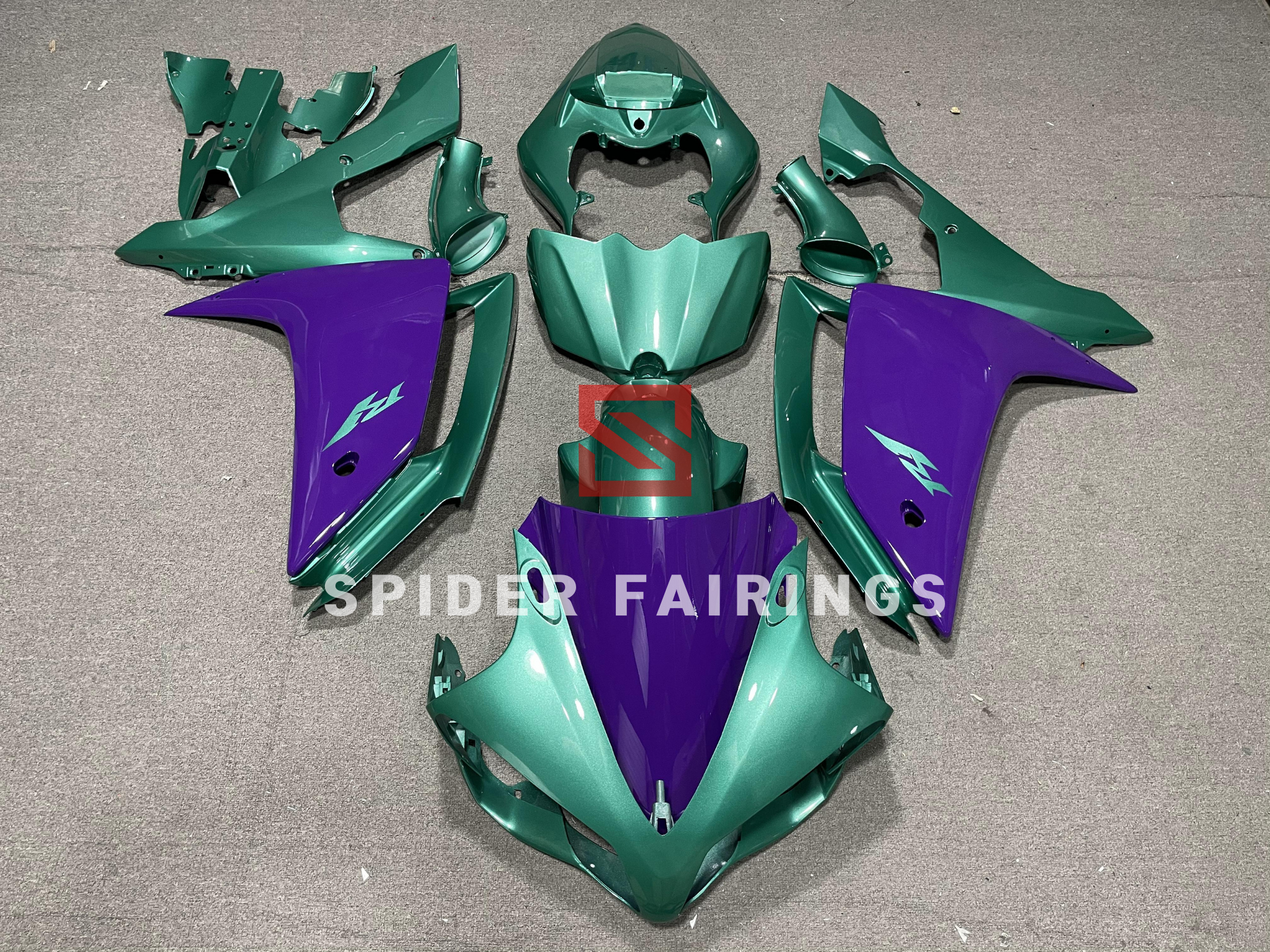 Gloss Green and Purple-Yamaha YZF R1 2007-2008 – SpiderFairings