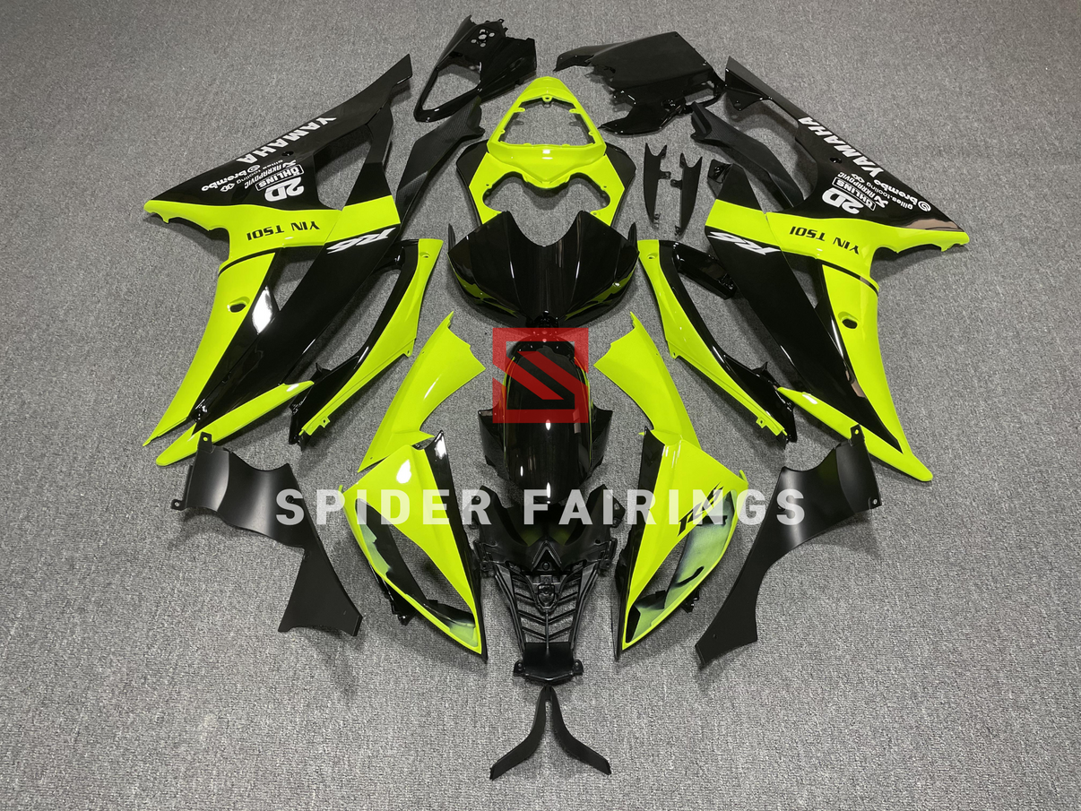 Gloss Black and Yellow-Yamaha YZF R6 2008-2016 – SpiderFairings