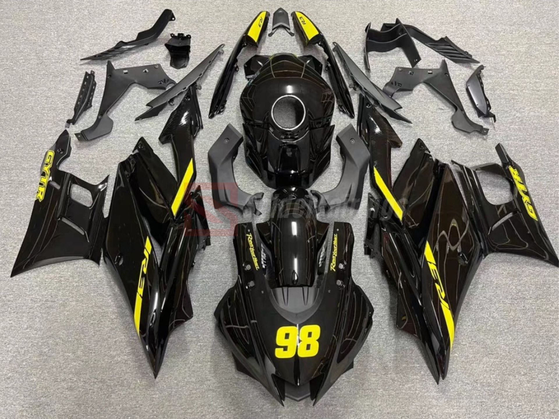 Gloss Black and Yellow-Yamaha R3 2019-2024 – SpiderFairings